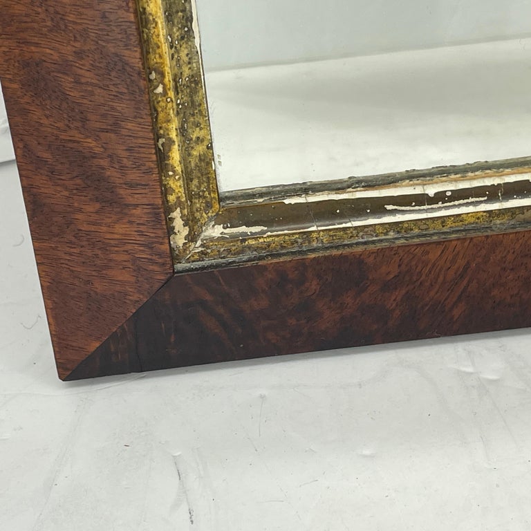 Small English Rectangular Mahogany and Gilt Wall Mirror For Sale at 1stDibs