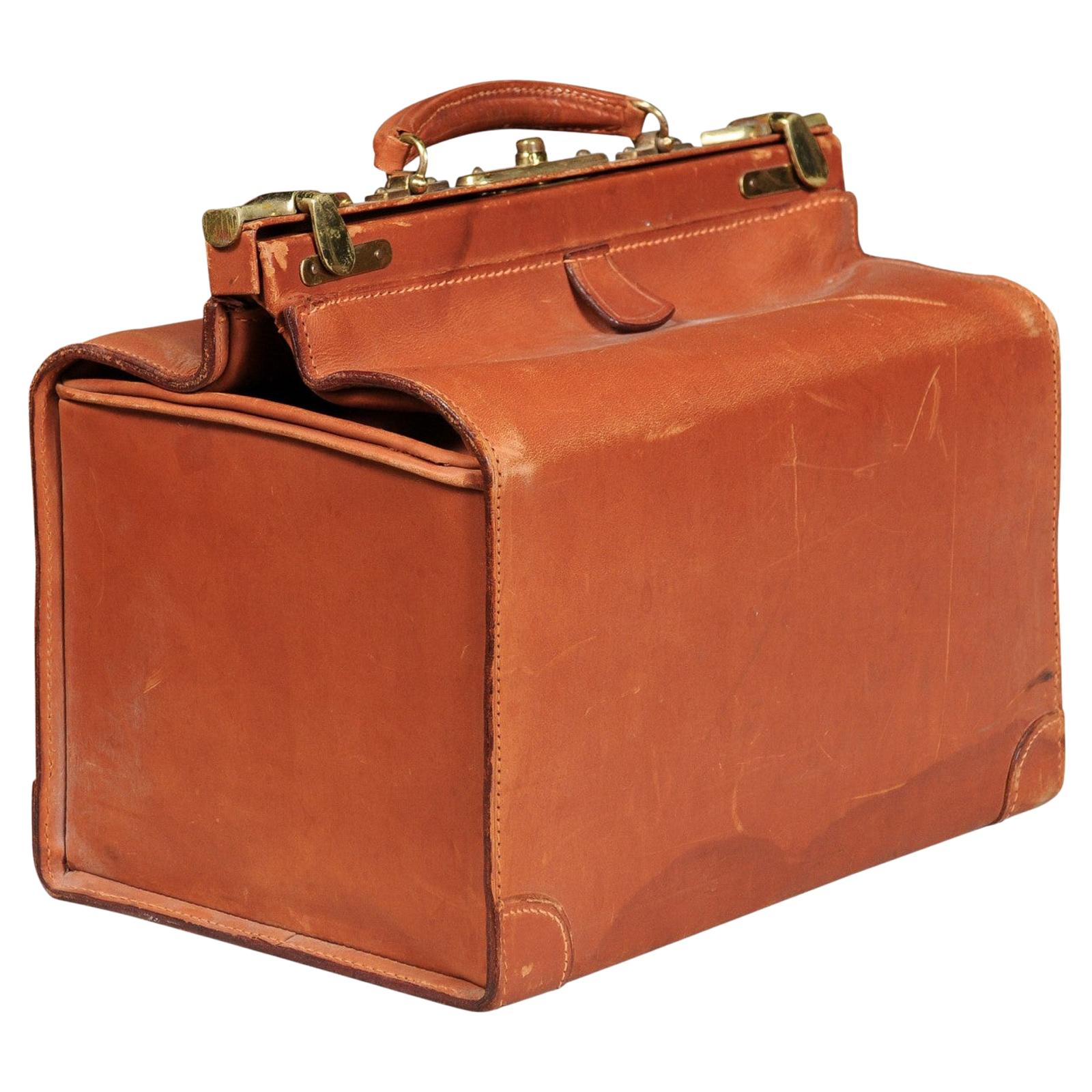 Vintage Brown Leather Expandable Briefcase, Document Case at 1stDibs ...