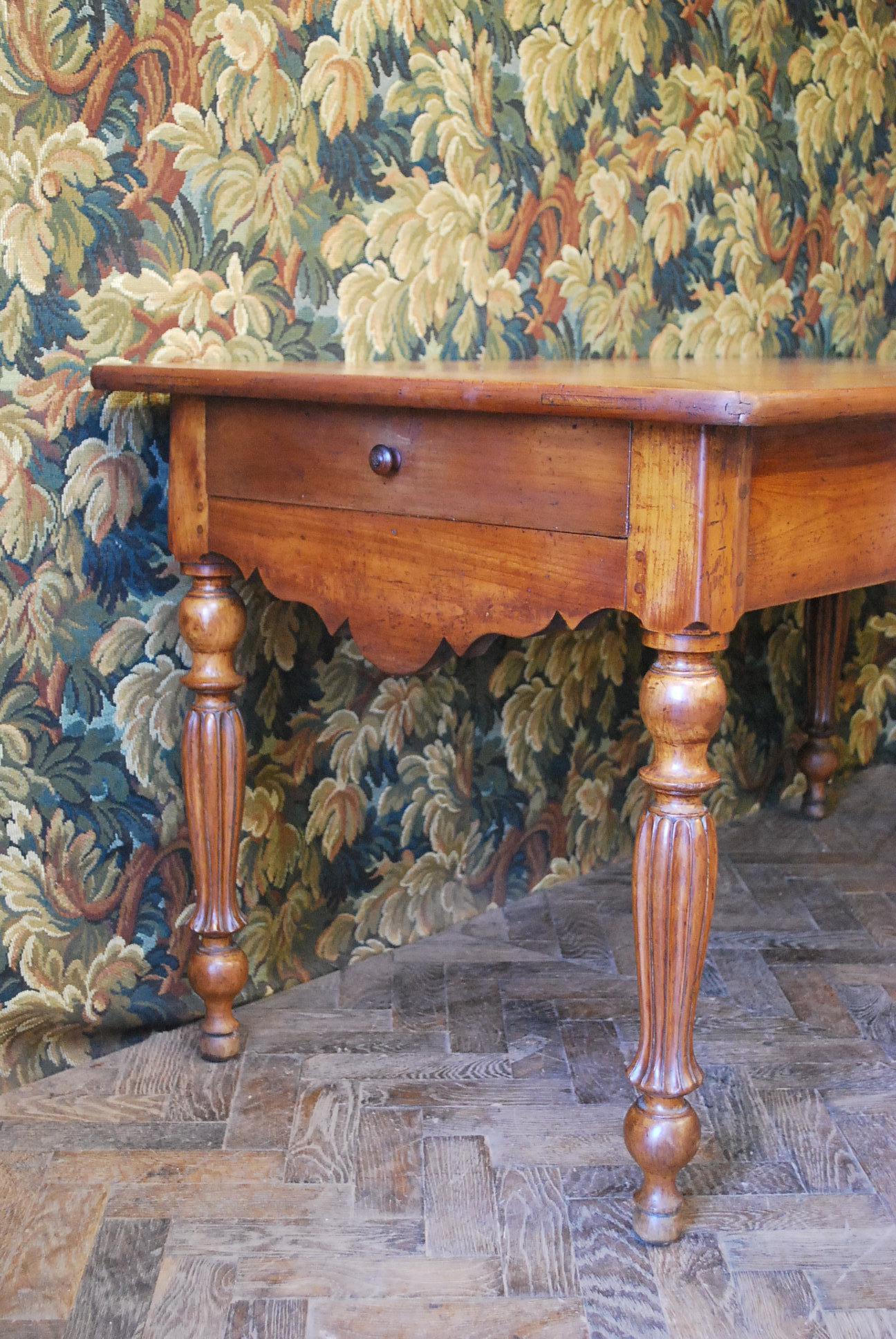 Small farmhouse cherry wood table For Sale at 1stDibs