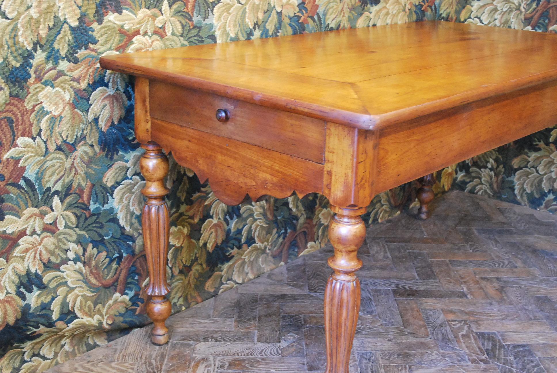 Small farmhouse cherry wood table For Sale at 1stDibs