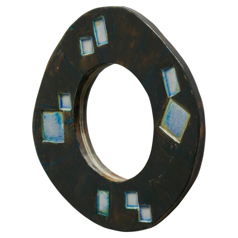 Small Free Shape Ceramic Frame Mirror, France, 1960s For Sale at 1stDibs