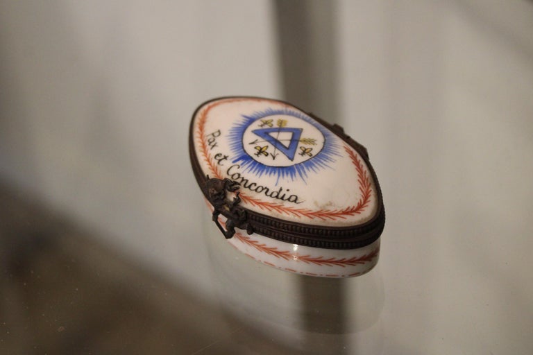 Small Freemasonry Porcelain Box For Sale at 1stDibs