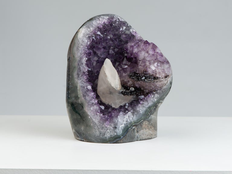 Small Freestanding Sculpture with Icy Calcite and Gohetite at 1stDibs