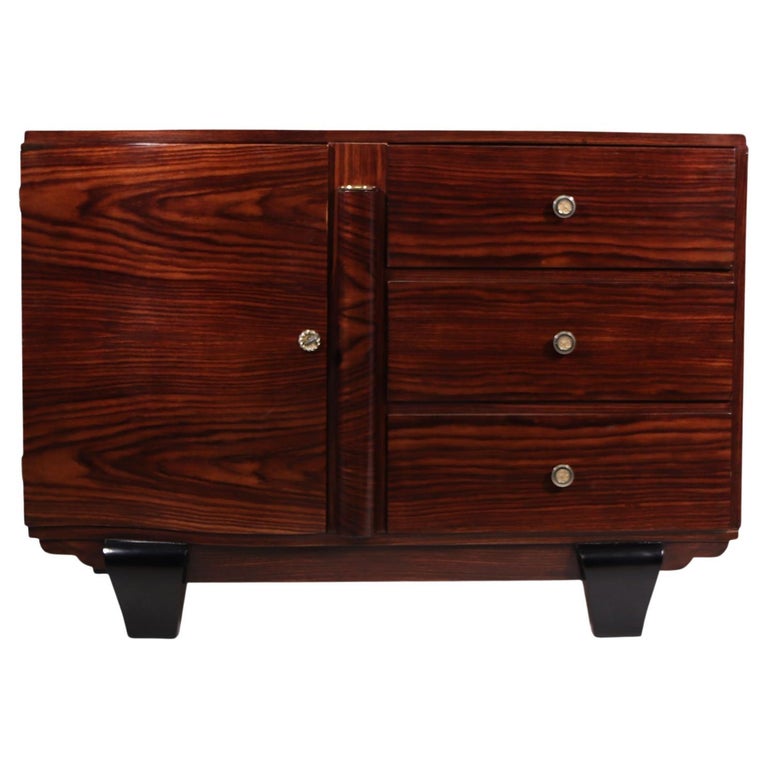 Small French Art Deco Sideboard in Macassar Ebony at 1stDibs