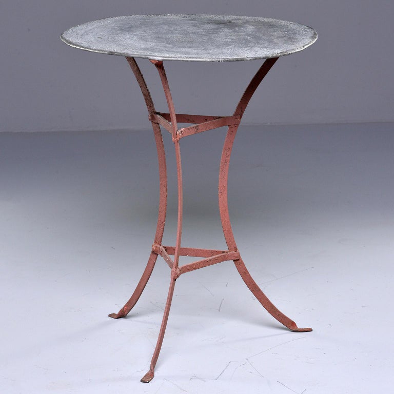 Small French Bistro Table with Round Zinc Top at 1stDibs