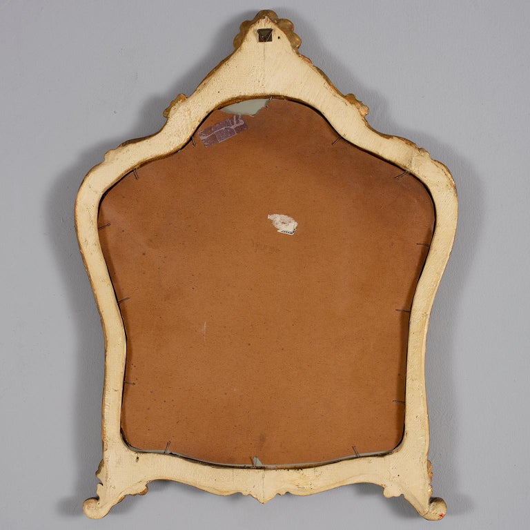 Small French Green and Gilded Crown Top Mirror at 1stDibs