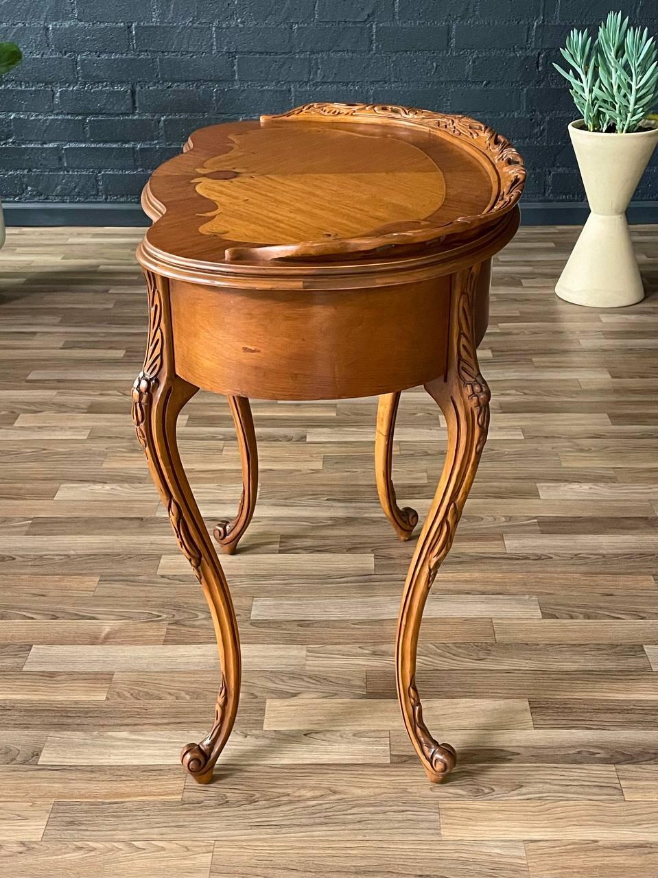 Small French Louis XV Style Inlaid Vanity Table For Sale at 1stDibs