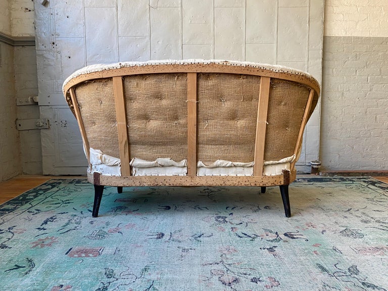 Small French Settee with Tufted Back and Cabriole Legs at 1stDibs