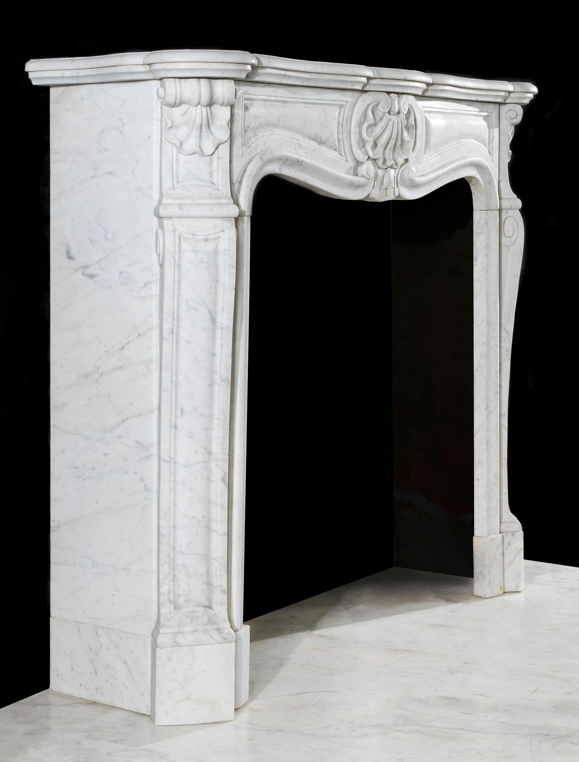 Small French Rococo Carrara Fireplace For Sale at 1stDibs