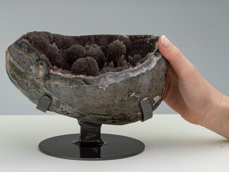 Small Geode with Brown Druzy Stalactites For Sale at 1stDibs