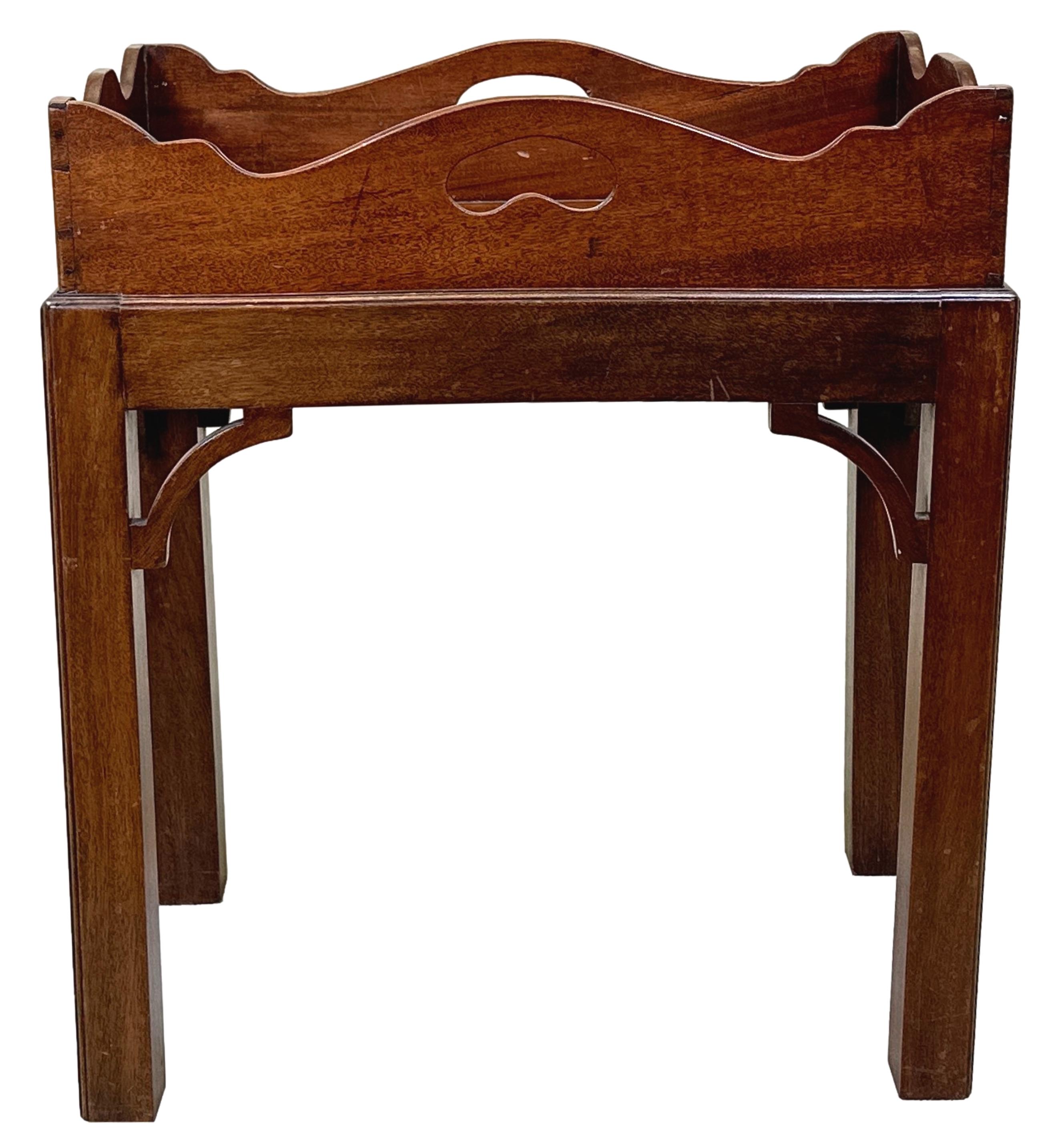 Small Georgian Mahogany Butlers Tray on Stand For Sale at 1stDibs