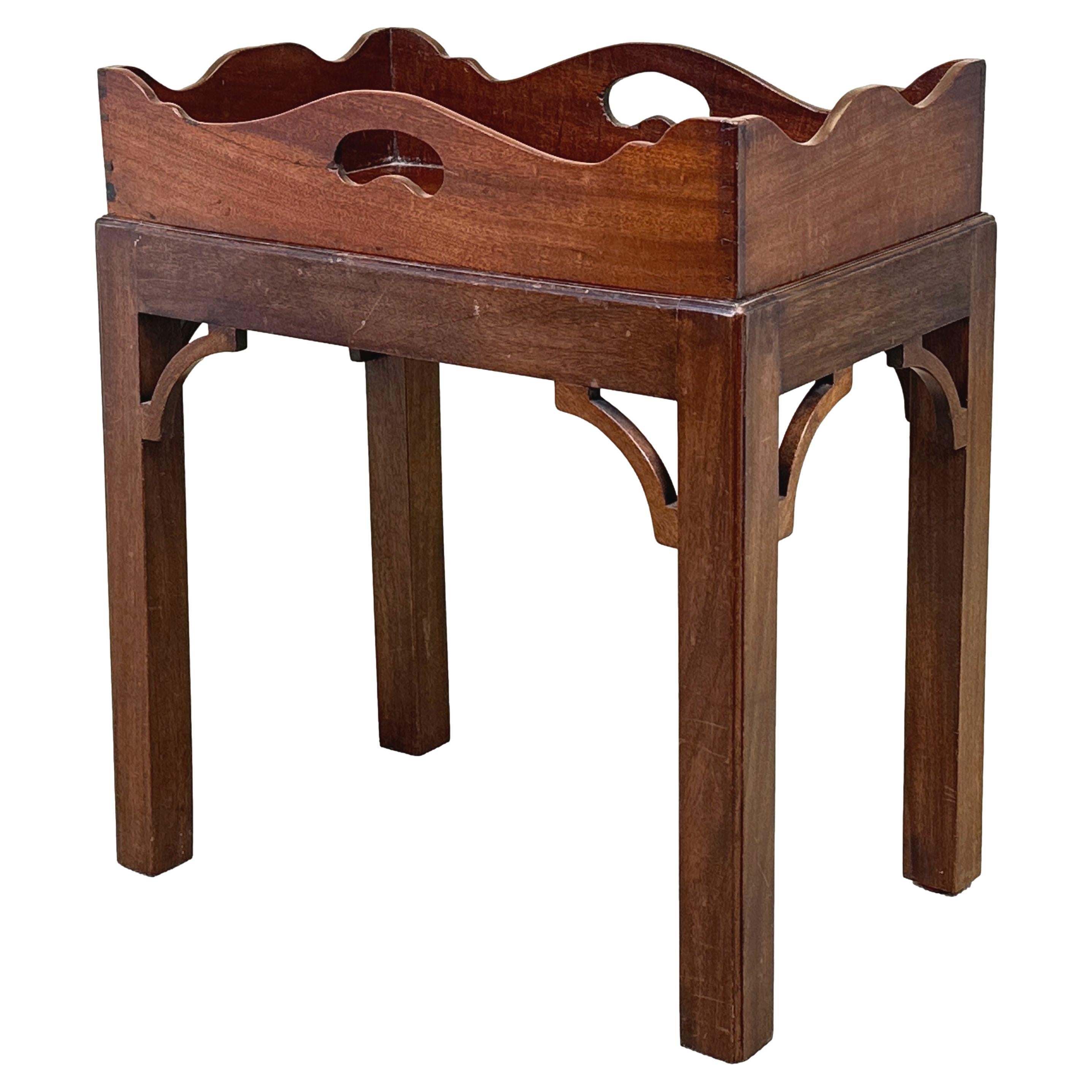 Georgian Mahogany Oval Butlers Tray on Stand Coffee Table For Sale at ...