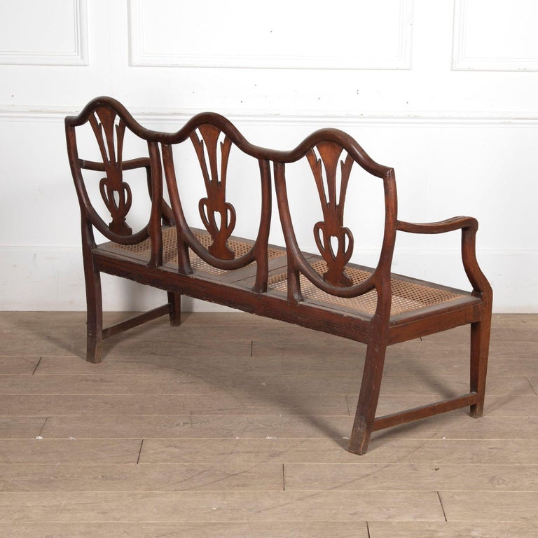 Small Georgian Mahogany Hepplewhite Style Settee For Sale at 1stDibs