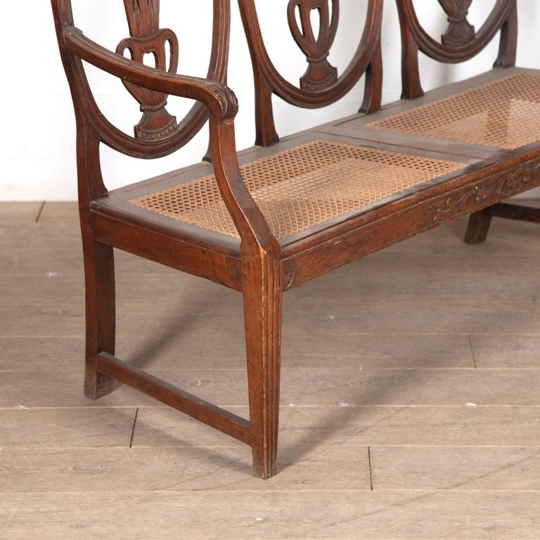 Small Georgian Mahogany Hepplewhite Style Settee For Sale at 1stDibs