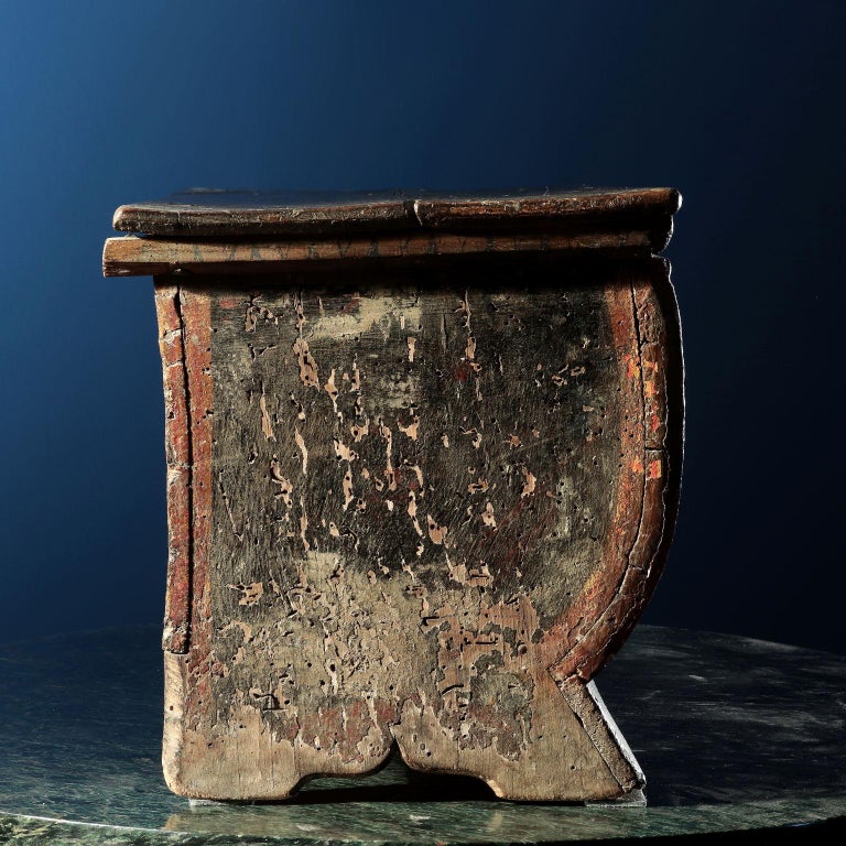 Small Gilded Box Engraved and Painted Wood Venice Italy XVI C. Belloni ...