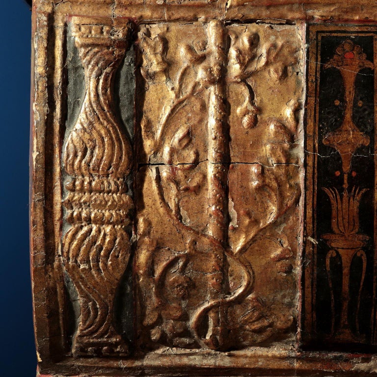 Small Gilded Box Engraved and Painted Wood Venice Italy XVI C. Belloni ...