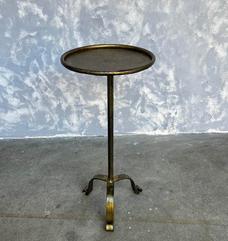 Small Gilt Metal Drinks Table on a Tripod Base For Sale at 1stDibs
