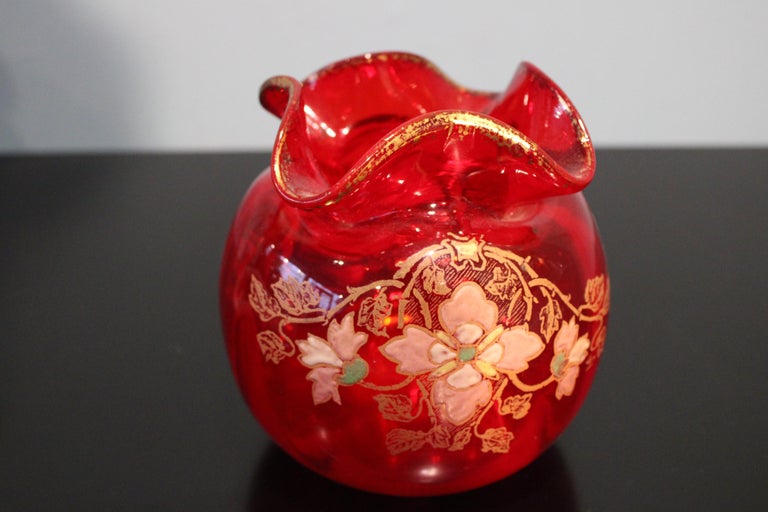 Small Glass Art Nouveau Vase For Sale at 1stDibs