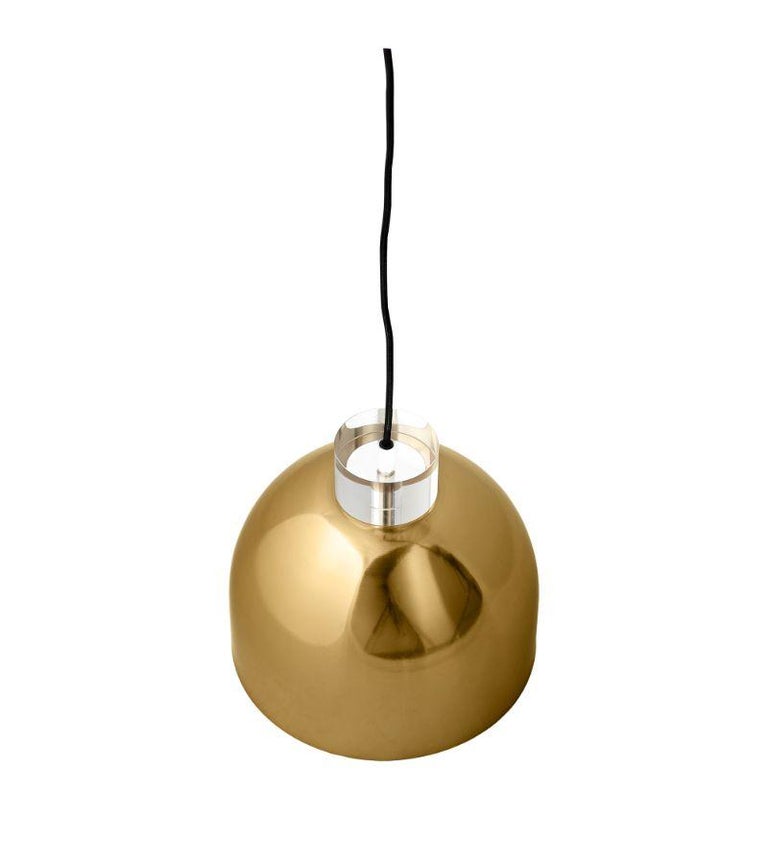 Small Gold Round Pendant Lamp For Sale at 1stDibs