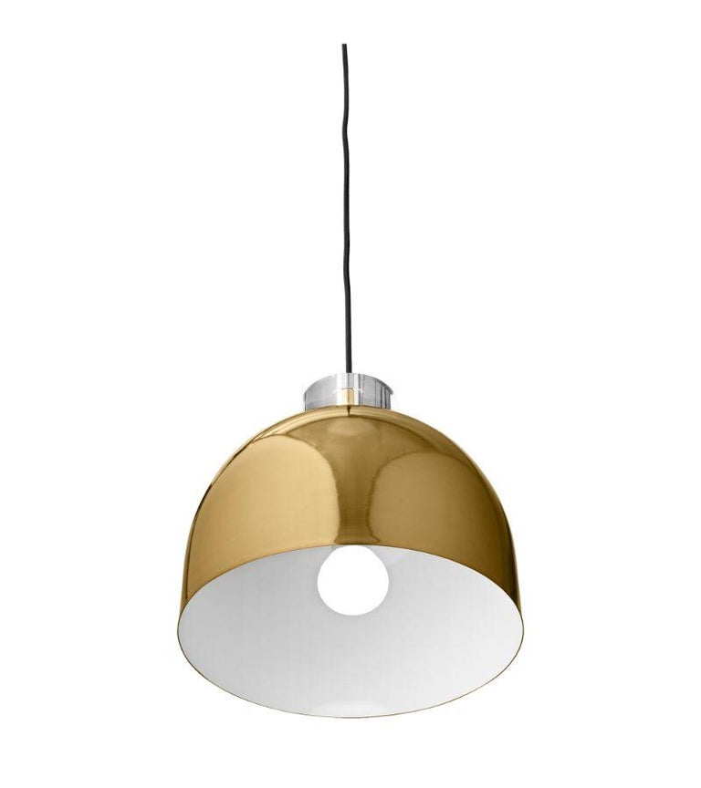 Small Gold Round Pendant Lamp For Sale at 1stDibs