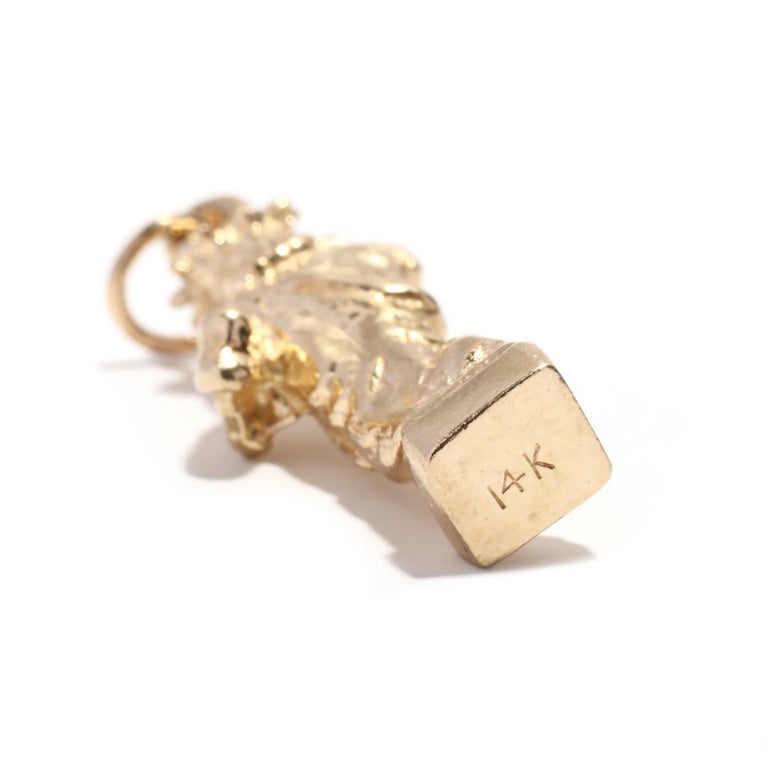 Small Gold Statue of Liberty Charm, 14k Yellow Gold, Solid For Sale at ...