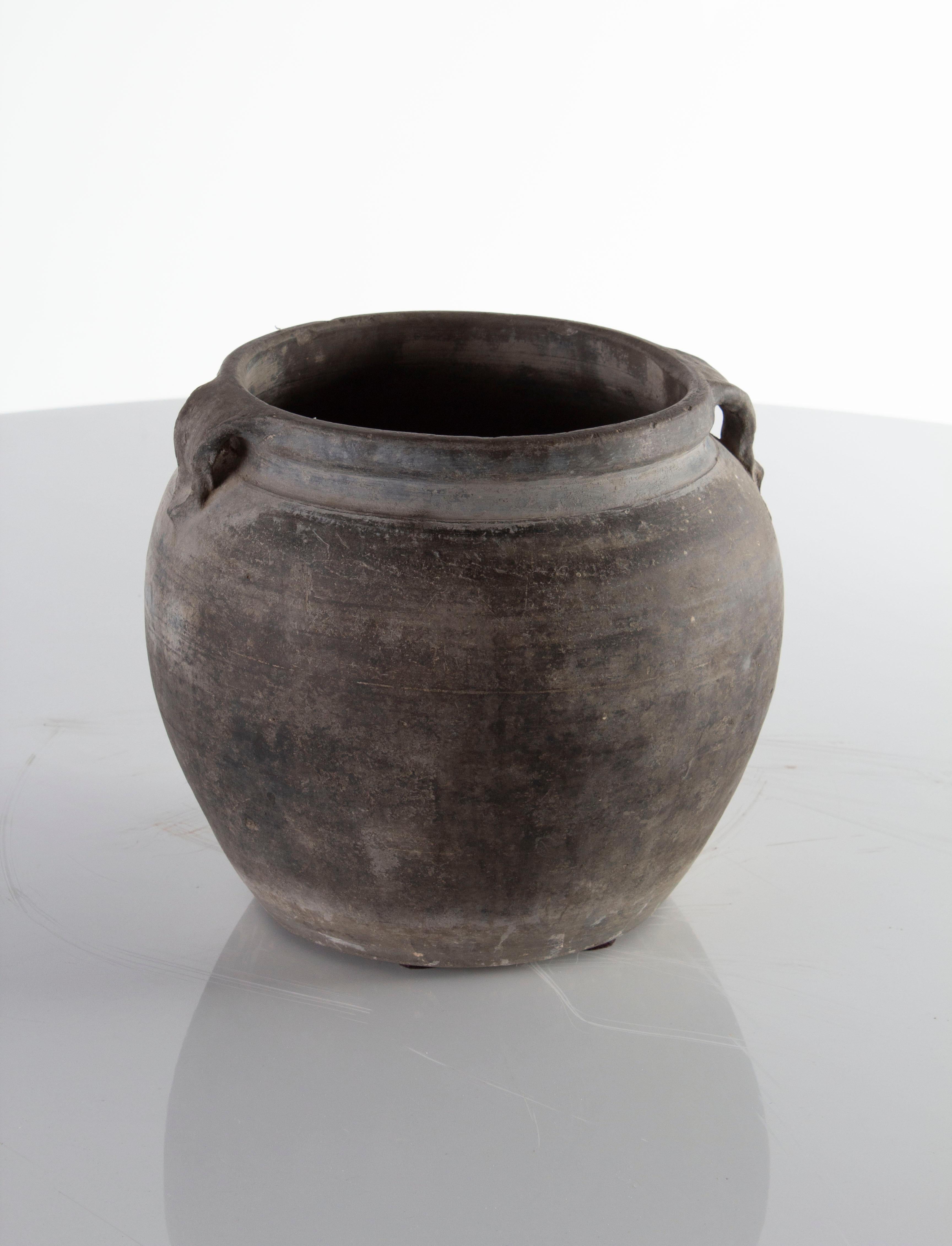 Small Dusty Grey Ceramic Pot For Sale at 1stDibs | raku urn