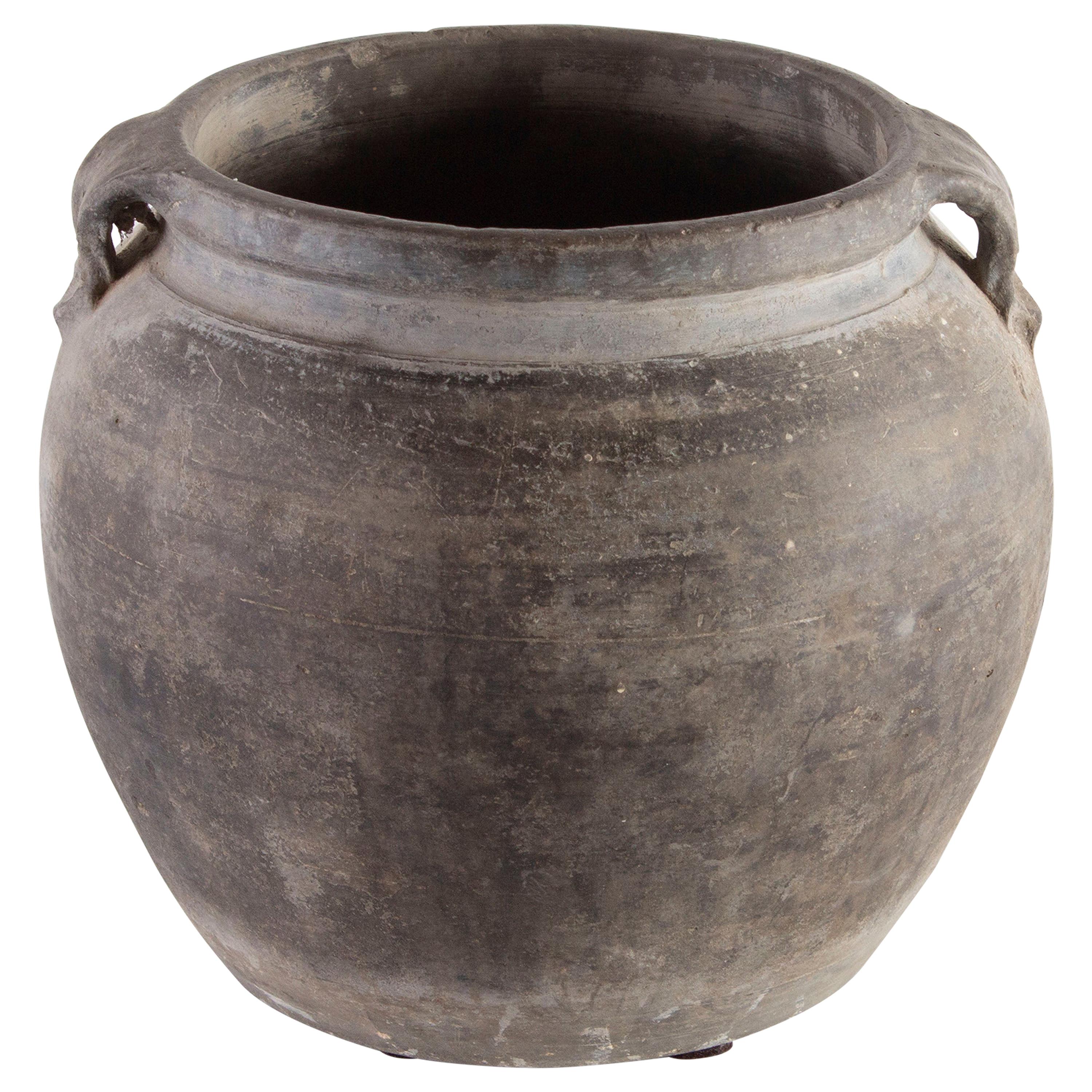 Small Dusty Grey Ceramic Pot For Sale at 1stDibs | raku urn