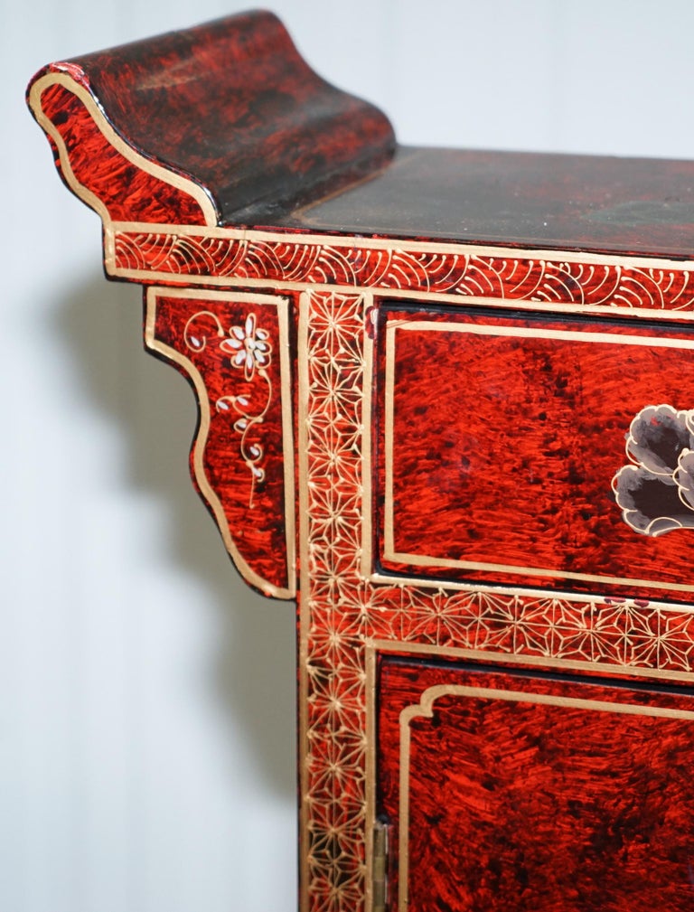 Small Hand Painted Chinese Floral Sideboard Bookcase with Removable ...