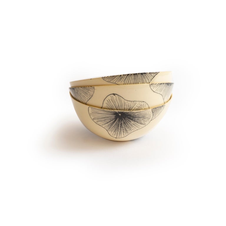 Small Handmade Ceramic Bowls with Coral Illustration For Sale at ...