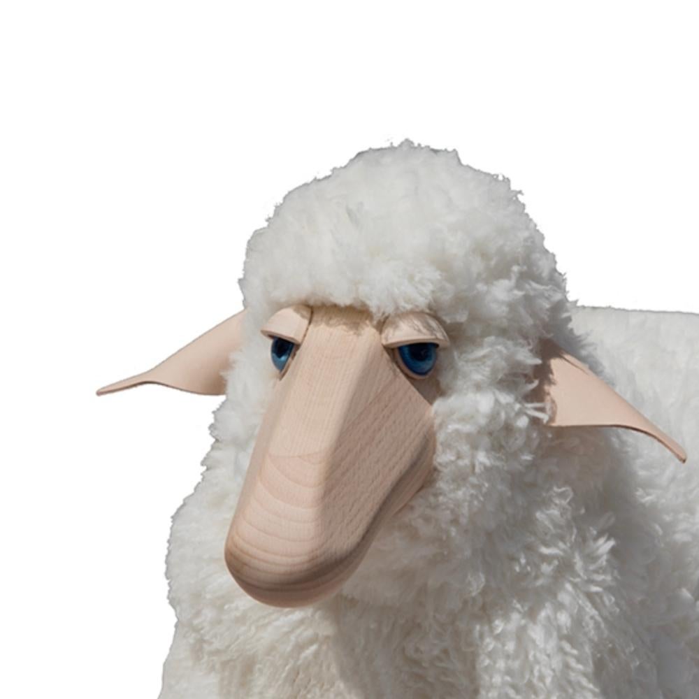 Small handmade sheep in curly white fur by Hans-Peter Krafft, Meier ...