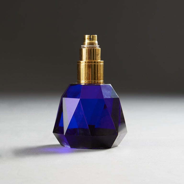 Small Imperial Blue Cut Glass Table Lamp For Sale at 1stDibs | small ...