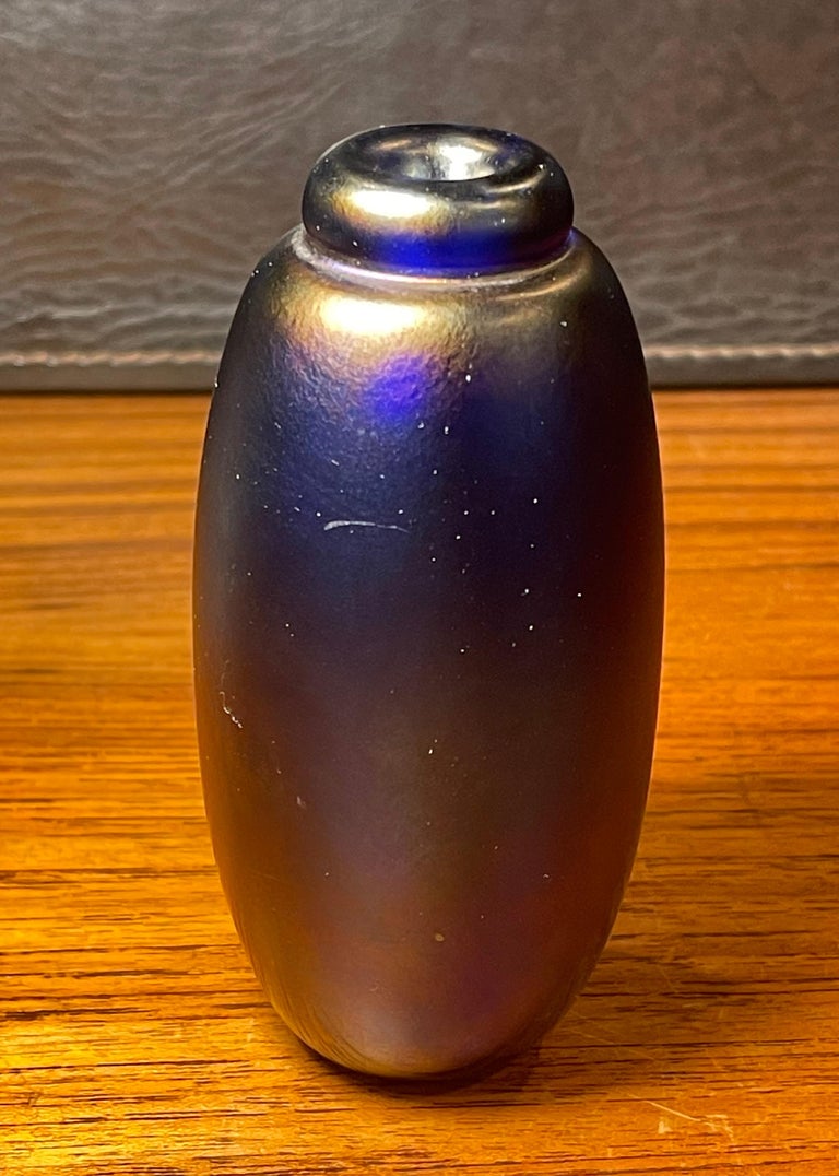 Small Iridescent Art Glass Bud Vase For Sale at 1stDibs