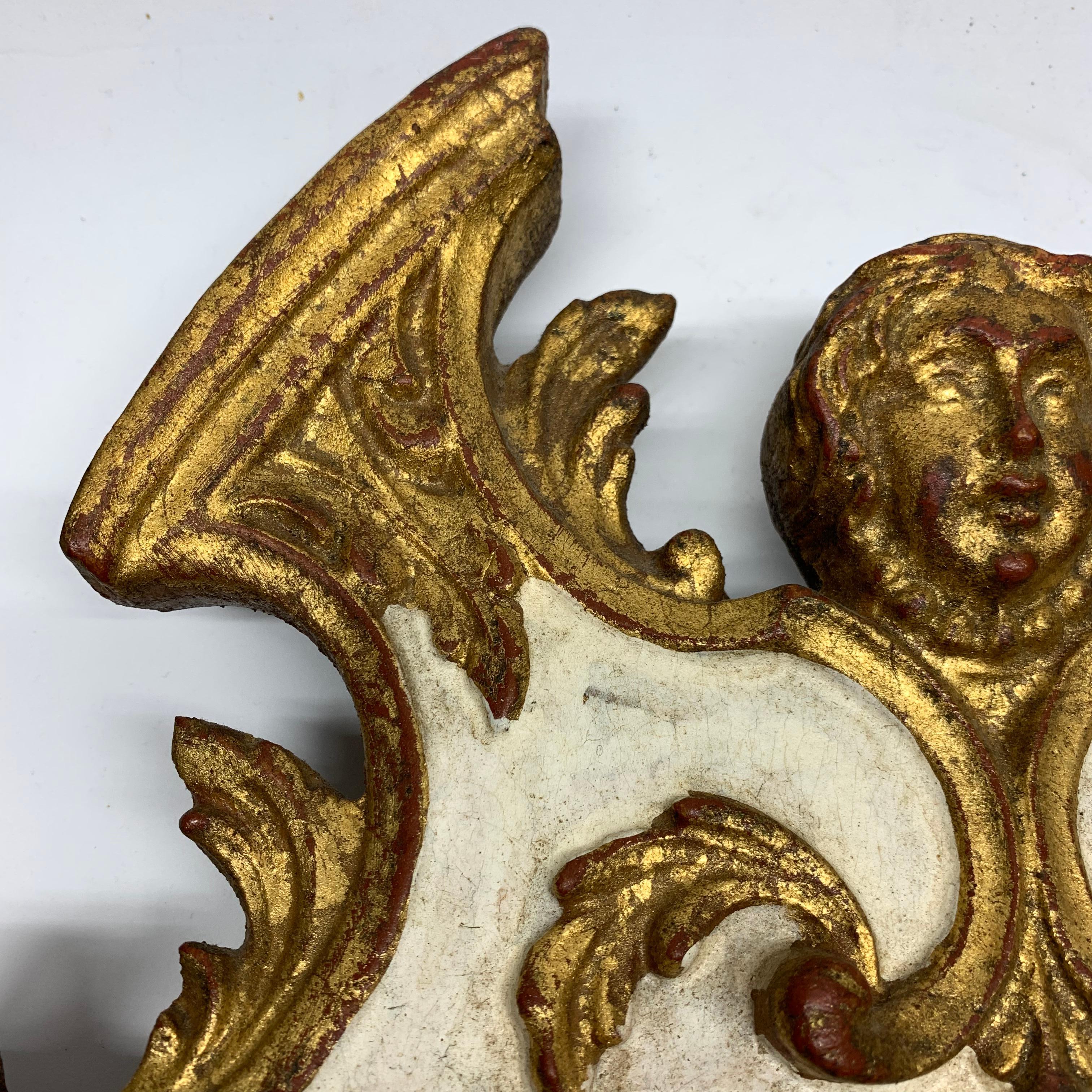 Small Italian Baroque Style Gilded Wall Mirror, Marked Florentia at 1stDibs