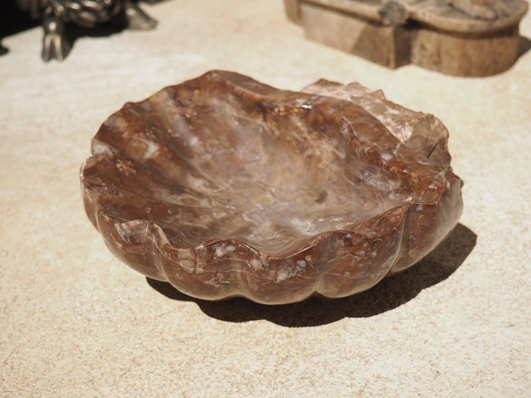 Small Italian Carved Marble Shell Basin or Vide Poche, 20th C For Sale ...