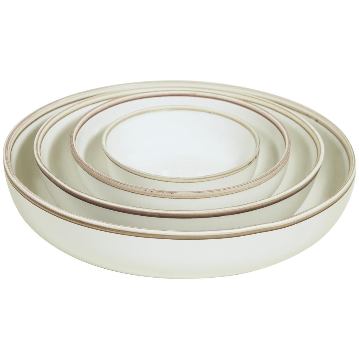 Small Ivory Glazed Porcelain Hermit Bowl with Rustic Rim at 1stDibs