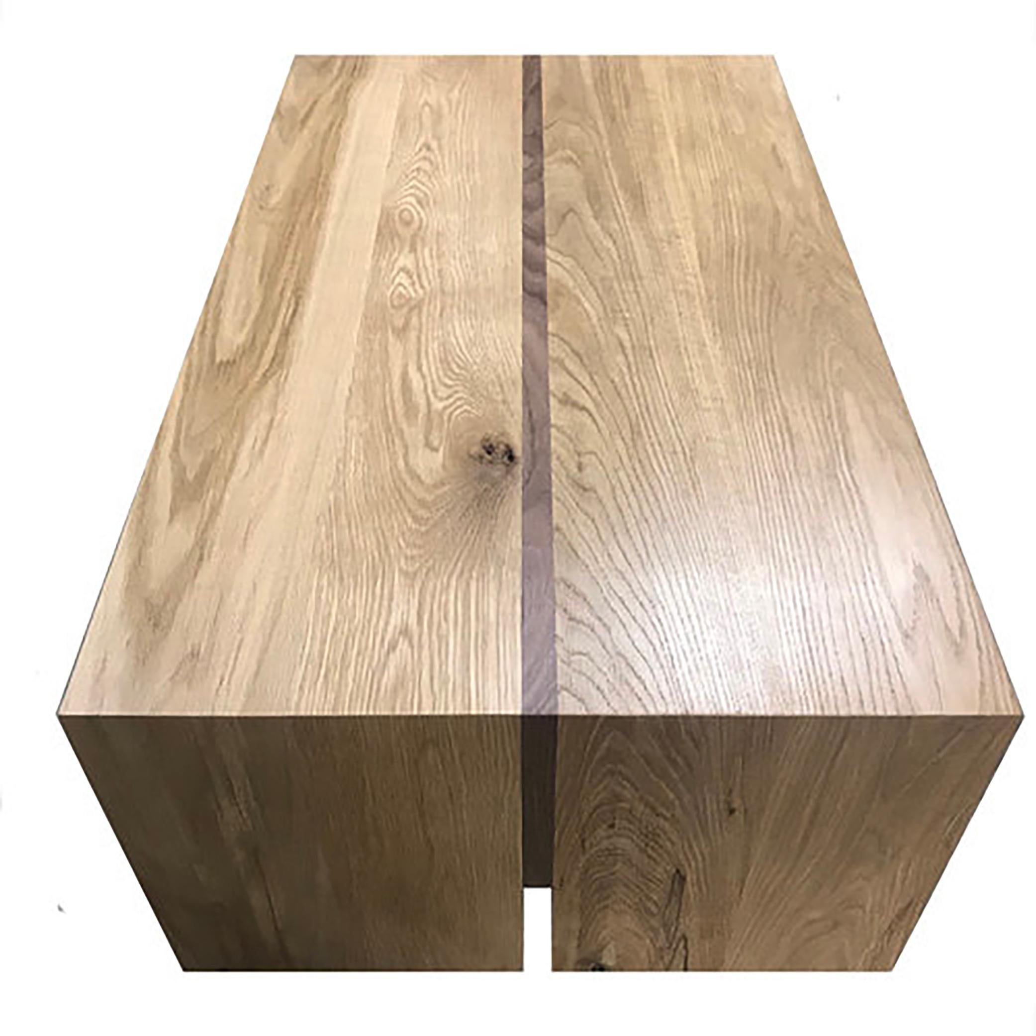 Minimalist James Coffee Table, Solid Oak and Walnut by Lynnea Jean For ...