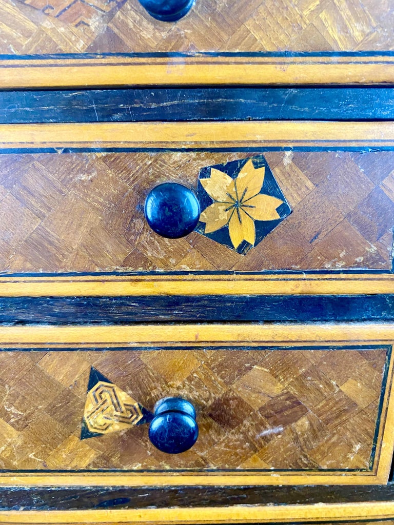 Small Japanese Marquetry Cabinet Yosegi Zaiku 19th Century For Sale at ...