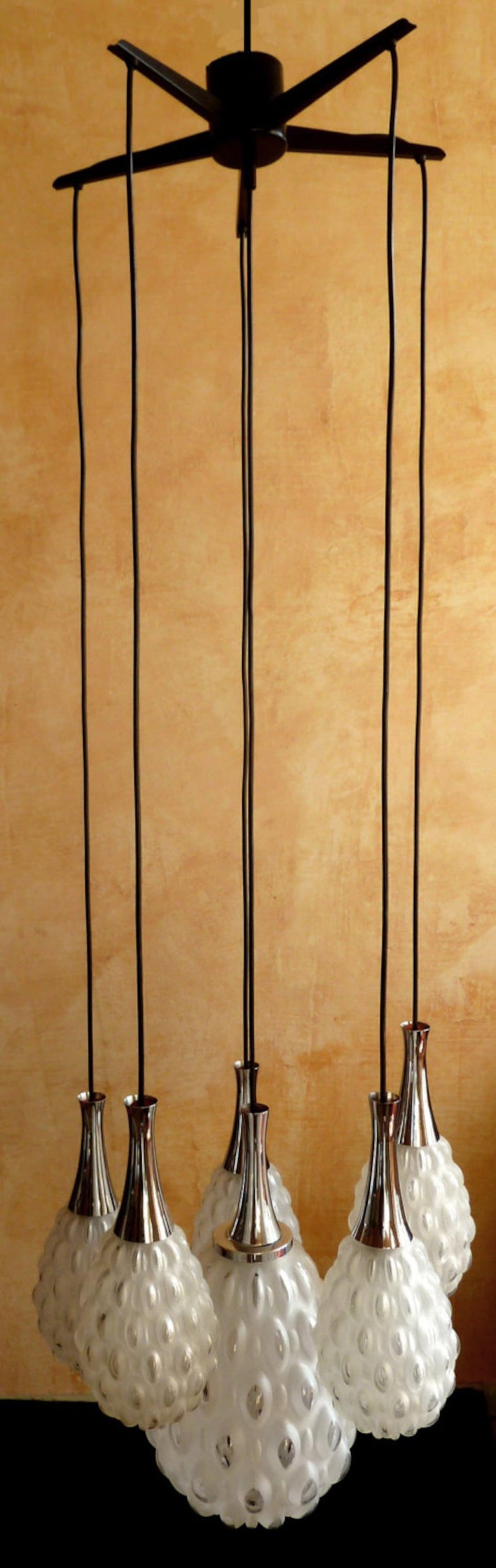 Small Kaiser Pineapple Cascade Ceiling Lamp in Frosted Bubble Glass ...