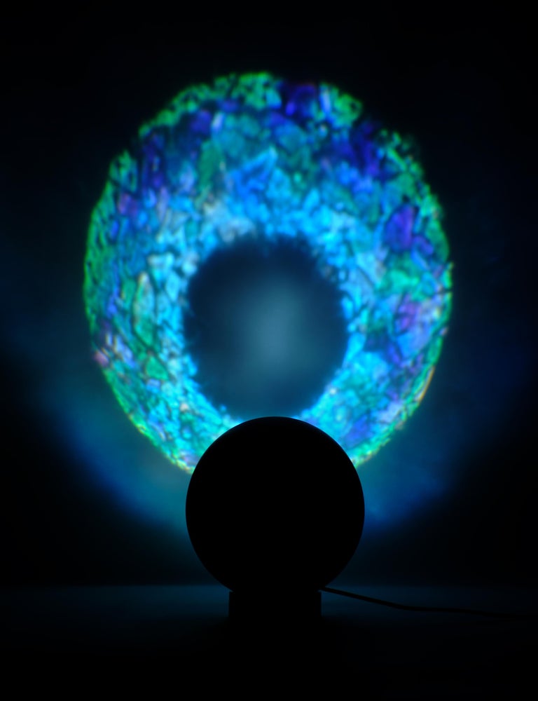 Small Lamp Eyeball Colorful Decorative Wood and Cast Glass Light ...