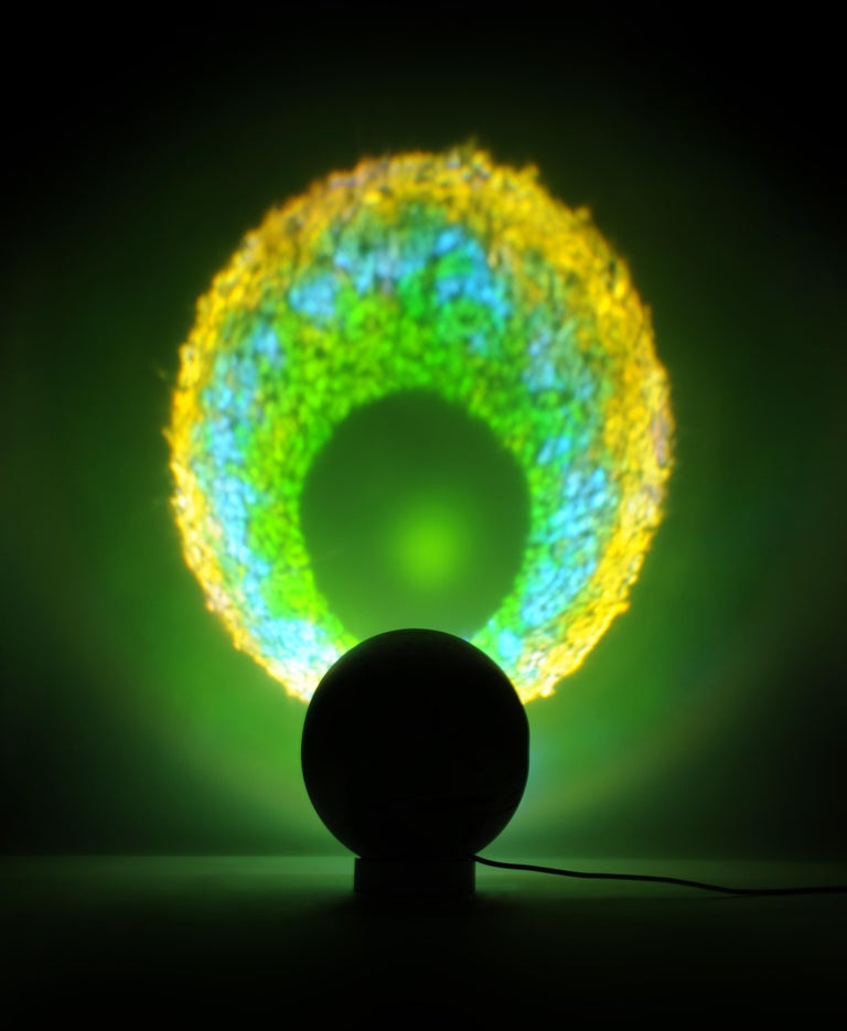 Small Lamp Eyeball Colorful Decorative Wood and Cast Glass Light ...