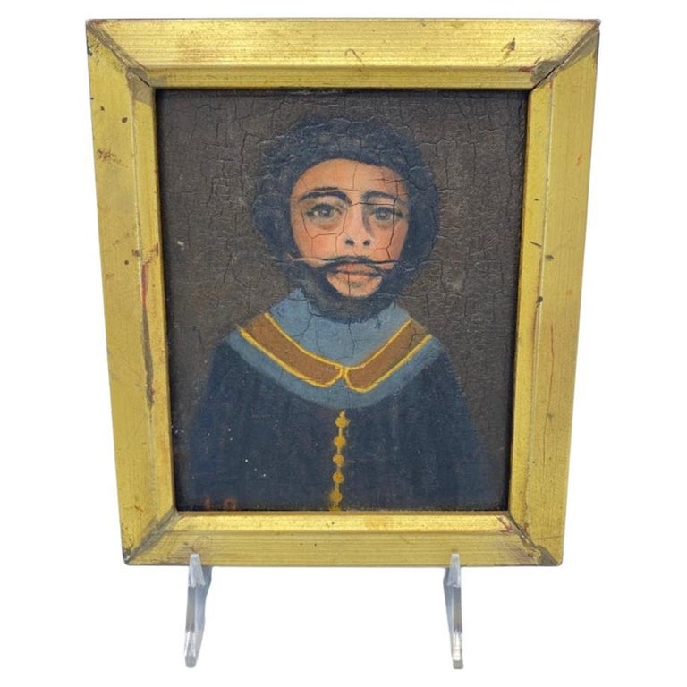 Small Late 18th Century Oil Painting of Greek Orthodox Priest on Board ...