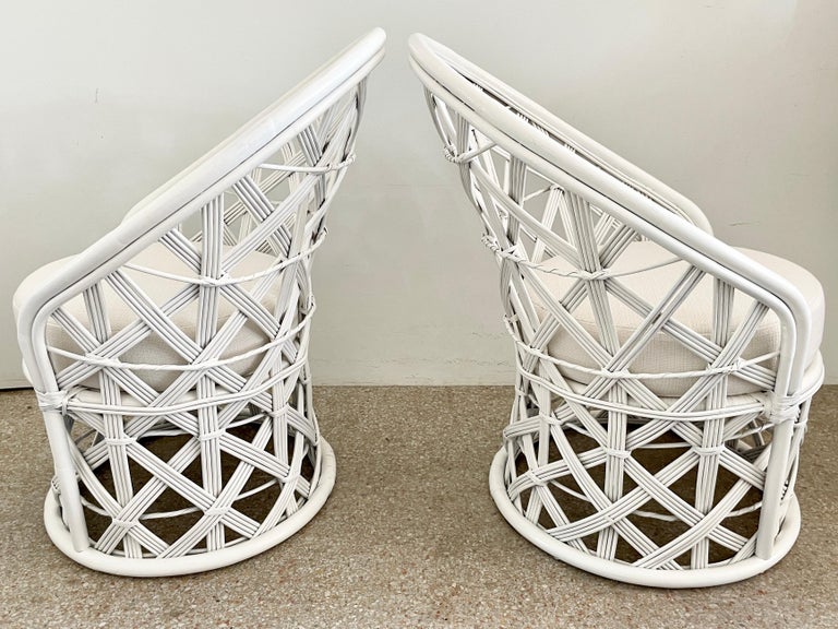 Small Lattice Pattern Barrel Chairs in Todd Hase High Performance, a ...