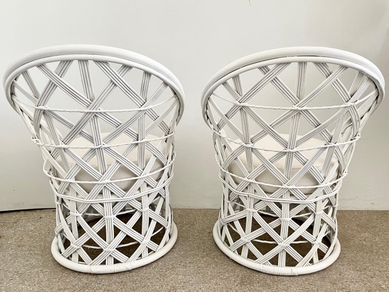 Small Lattice Pattern Barrel Chairs in Todd Hase High Performance, a ...