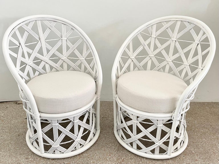 Small Lattice Pattern Barrel Chairs in Todd Hase High Performance, a ...