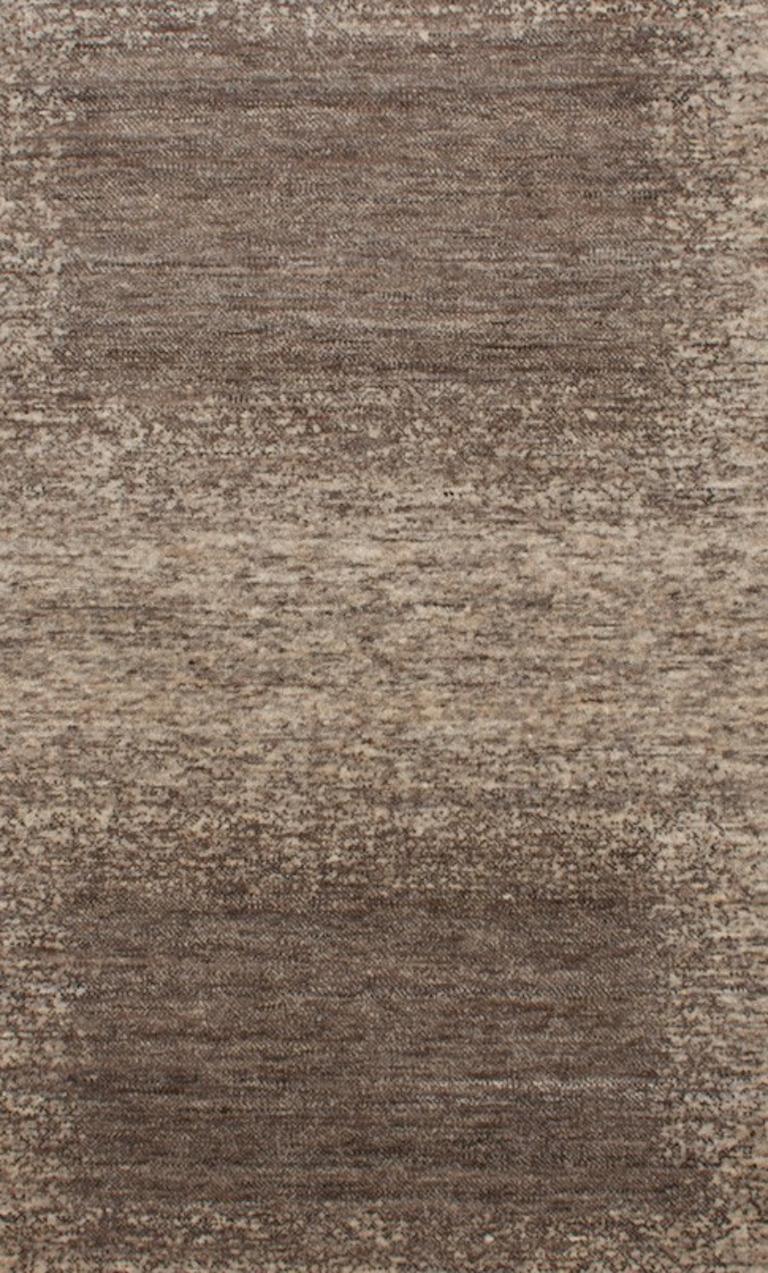 Small Light and Dark Brown Contemporary Gabbeh Persian Wool Rug For ...
