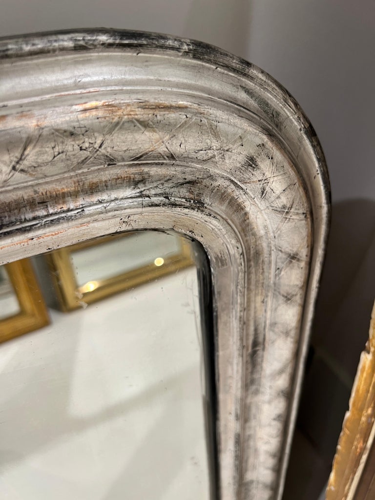 Small Louis Philippe Silver Mirror For Sale at 1stDibs