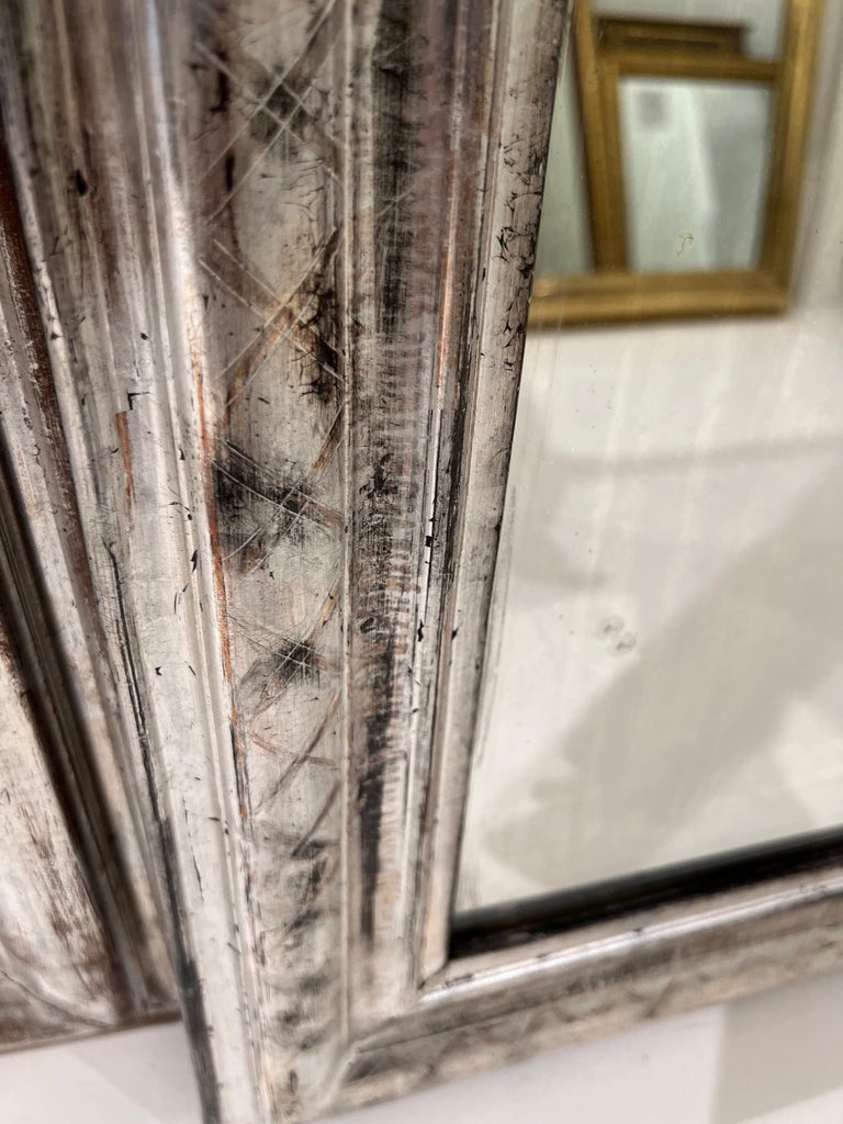 Small Louis Philippe Silver Mirror For Sale at 1stDibs