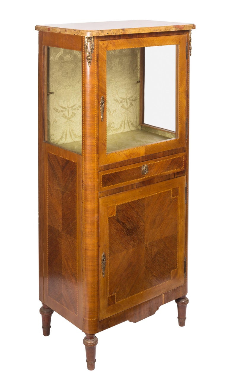 Small Louis XVI Style Vitrine with Marquetry, Ormolu Hardware and ...