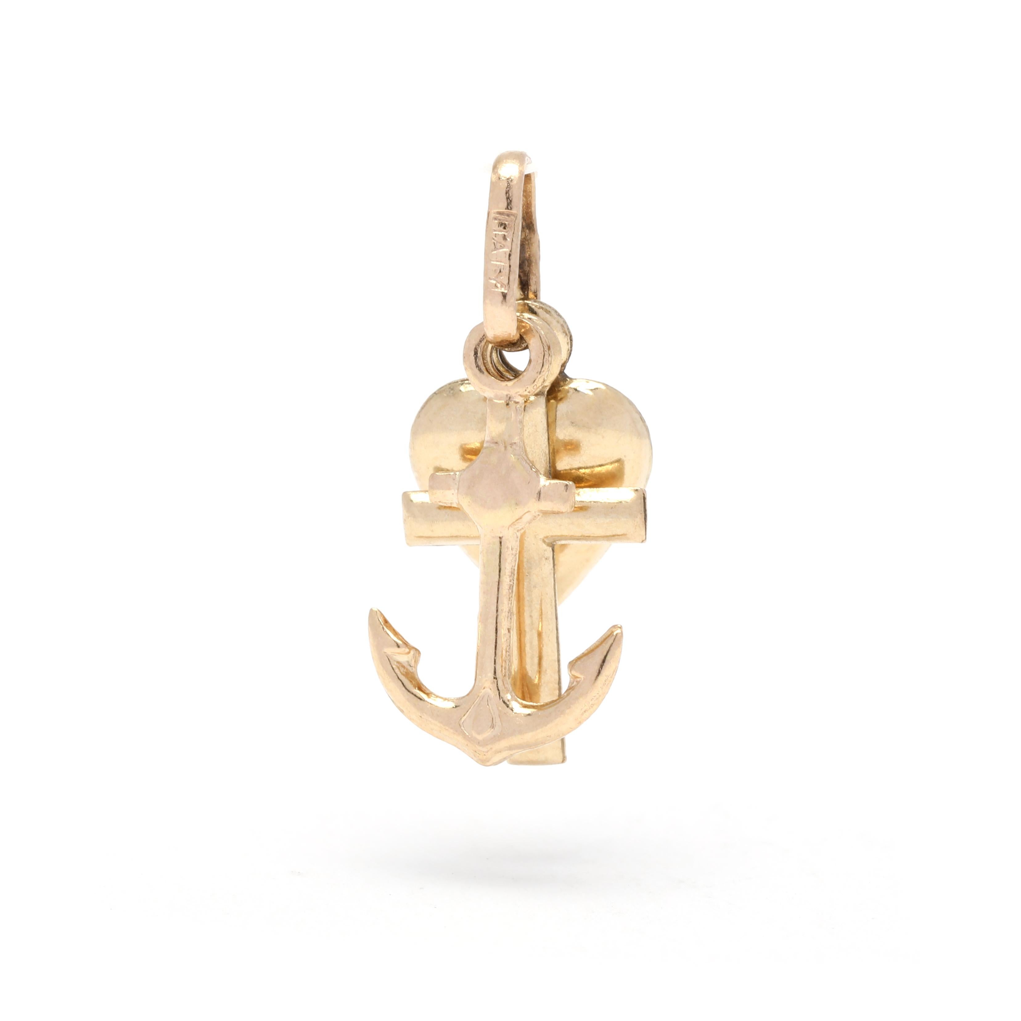 14 Karat Yellow Gold Faith, Hope and Charity Charm at 1stDibs | lil ...