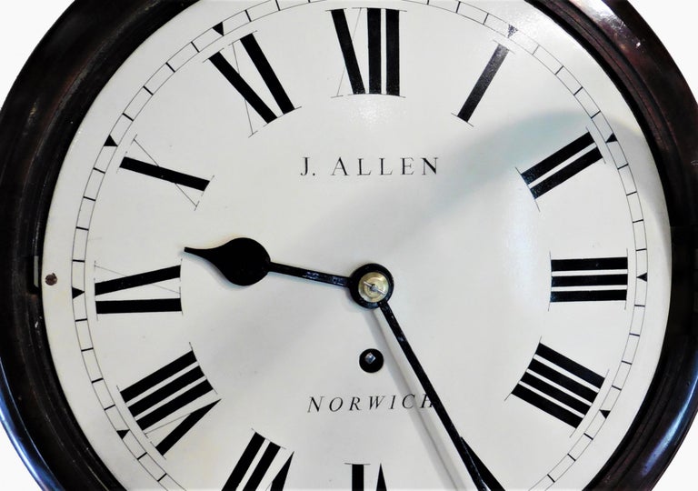 Small Mahogany English Fusee Dial Clock by J.Allen, Norwich For Sale at ...